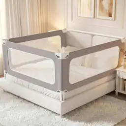 MagicFox 3-Piece Queen Bed Rail for Toddlers, Height-Adjustable Baby ...