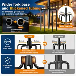 MuliVid 2 Pack 10FT Hanging Poles for Outside - Waterproof Hardened ...